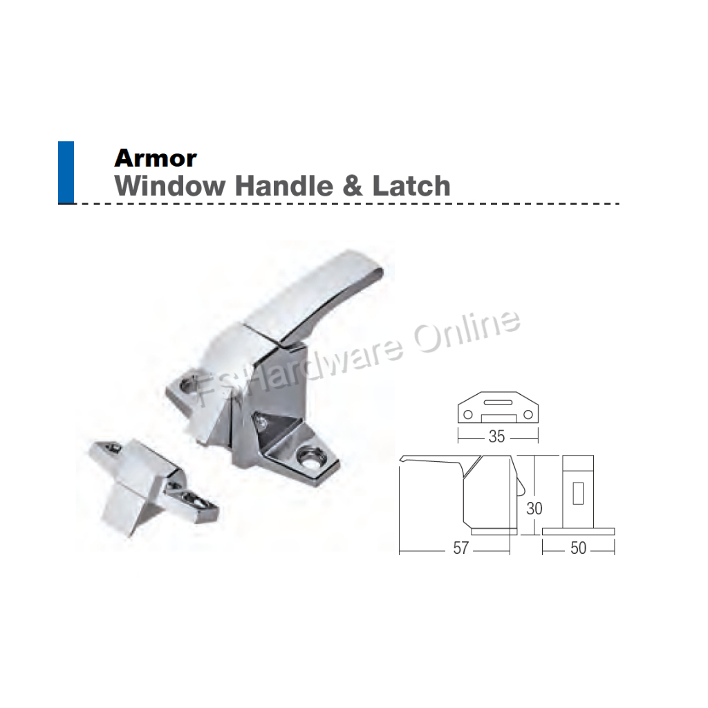 Armor ABL-WC01/CR Window Handle Catch Latch Lock With Screw | Shopee ...