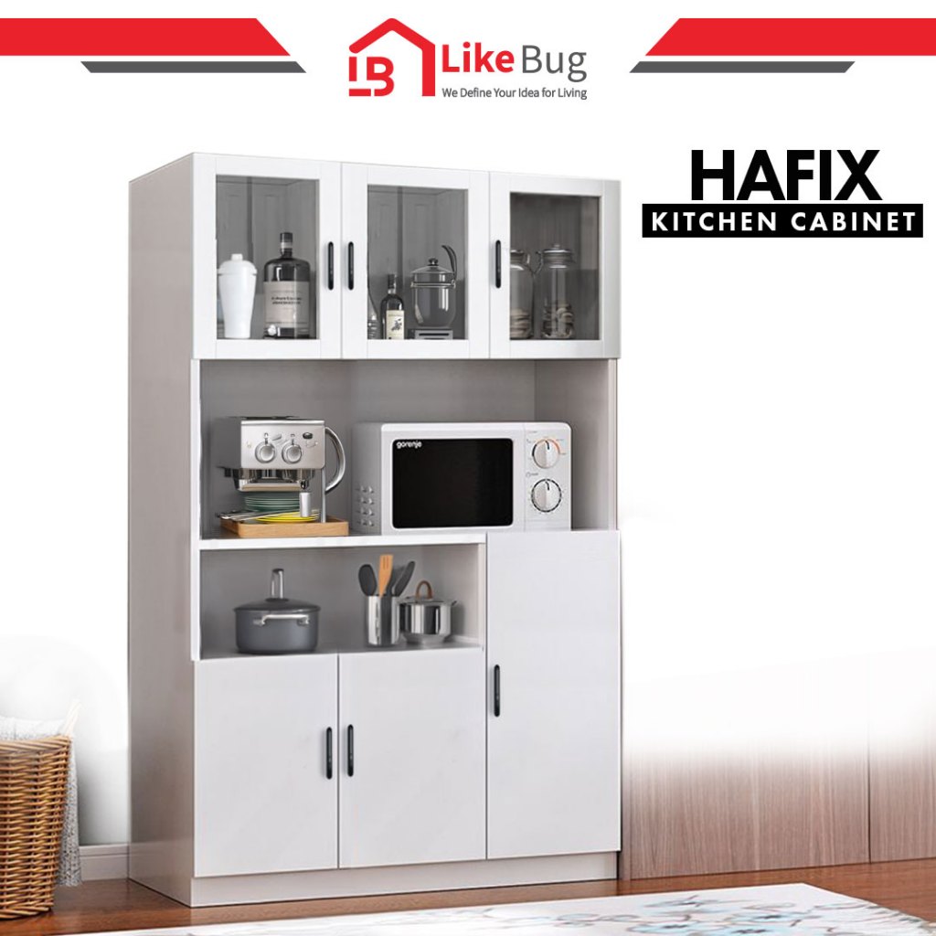 ⚡️LIKE BUG⚡️Hafix Kitchen Cabinet with Top & Bottom Enclosed Cabinet ...