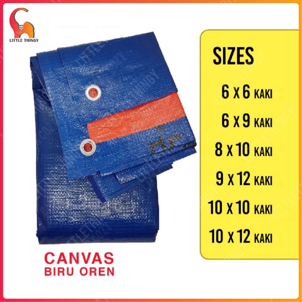 Canvas Biru Oren Tarpaulin Kanvas 6 / 8 / 10 kaki Blue Orange Cover Car ...