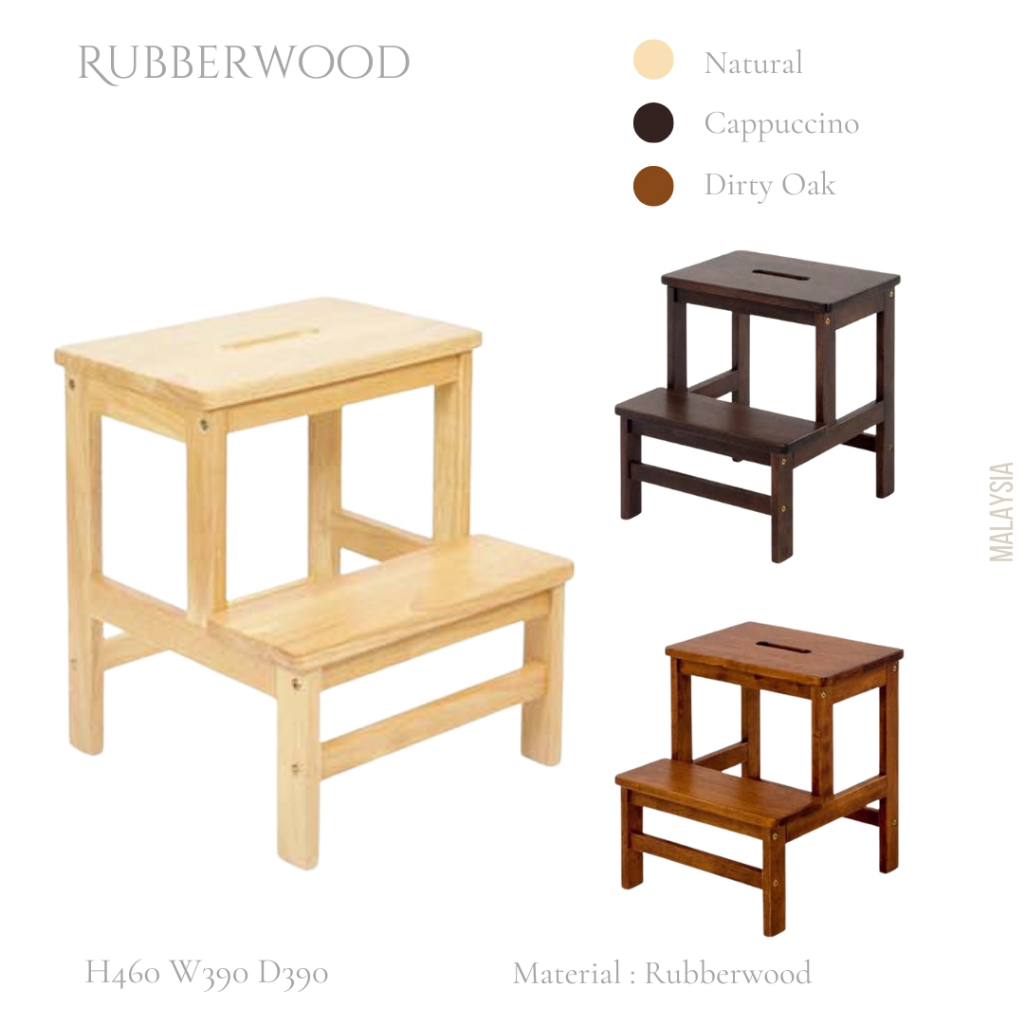 🇲🇾 2 Langkah Kerusi Tangga Kayu Kecil, Step Ladder Stool, Ladder Chair ...