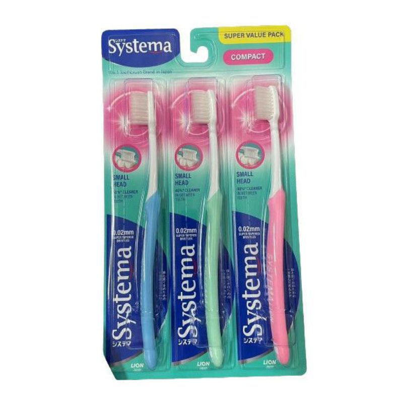 SYSTEMA essential clean toothbrushes compact 3's soft | Shopee Malaysia
