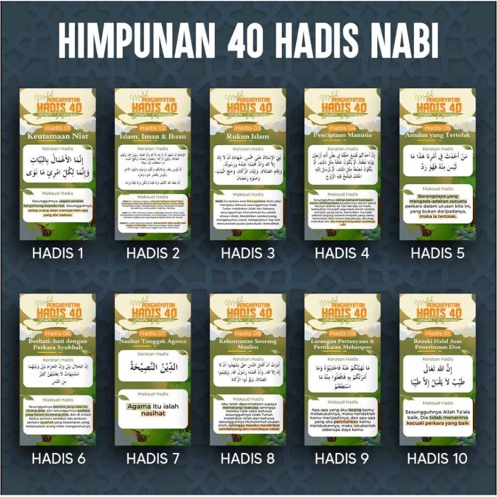 SET KECERAIAN KELAS BANNER POSTER PENGHAYATAN HADIS 40 SELIBUS KPM | SET HADIS 40 IMAM NAWAWI ...