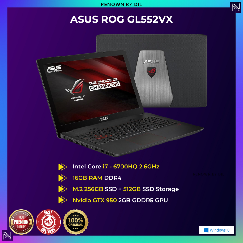 ORIGINAL Asus ROG GL552VX (USED) | Intel Core i7 + 16GB RAM + 2 SSD ...