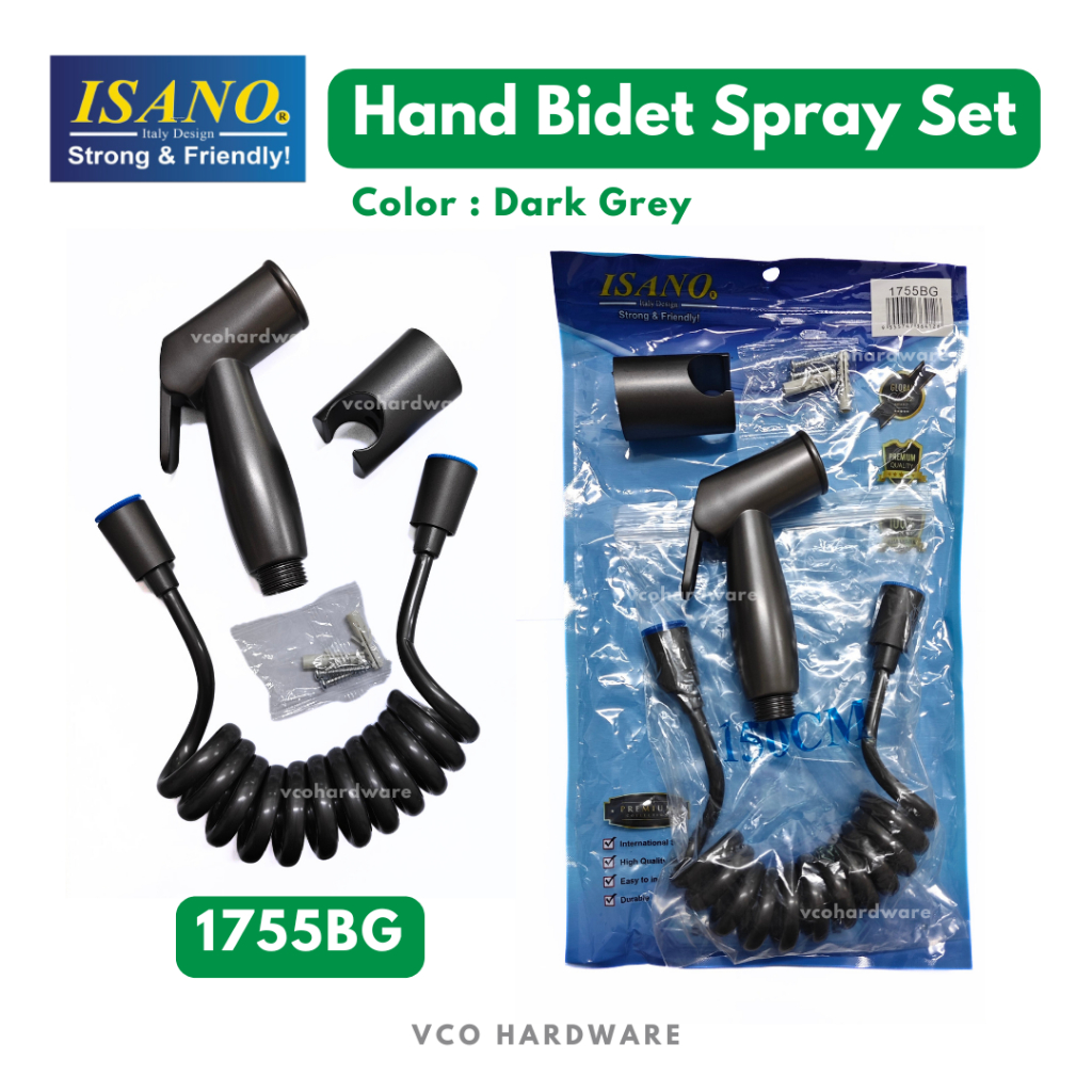 Isano Hand Bidet Spray Set with Screw Dark Grey 1755BG | Shopee Malaysia