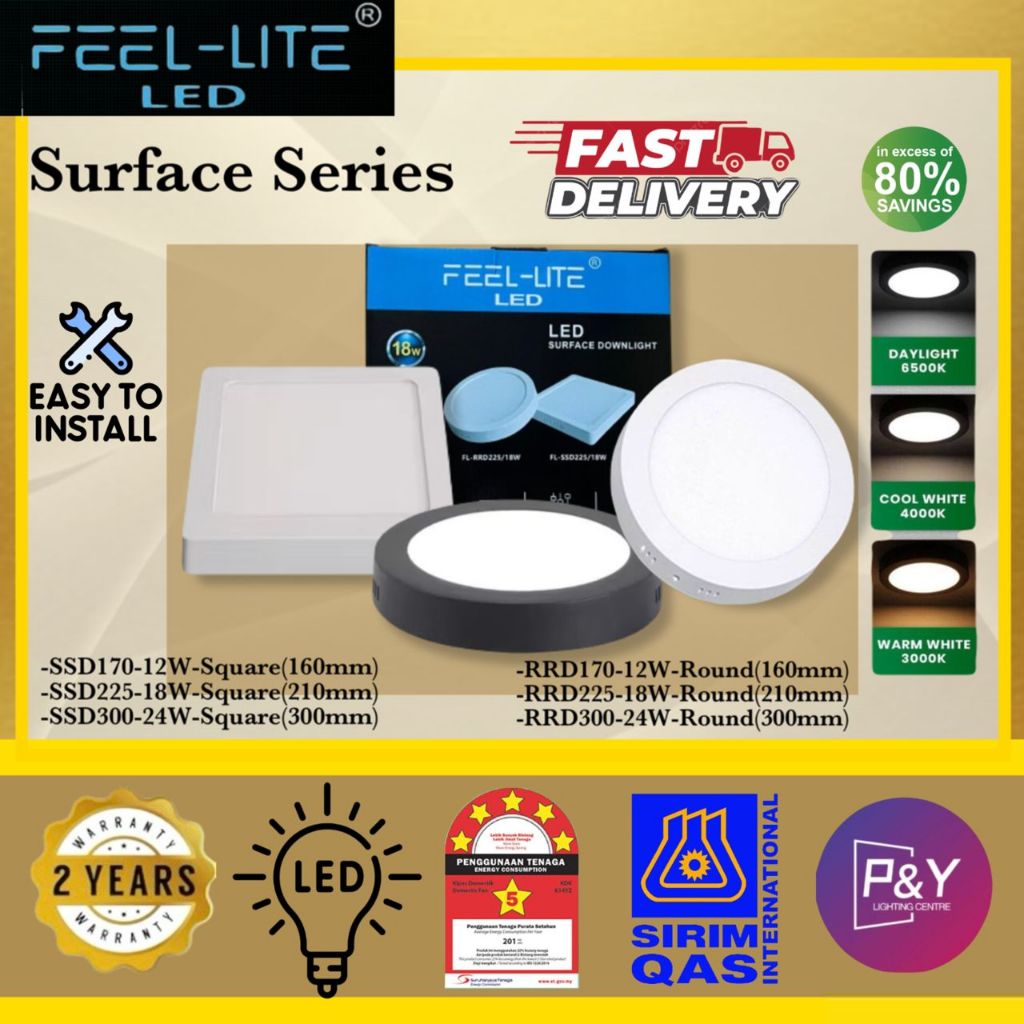 RRD/SSD LED Surface Light 18W/24W Lampu Ceiling Light /LED Surface ...