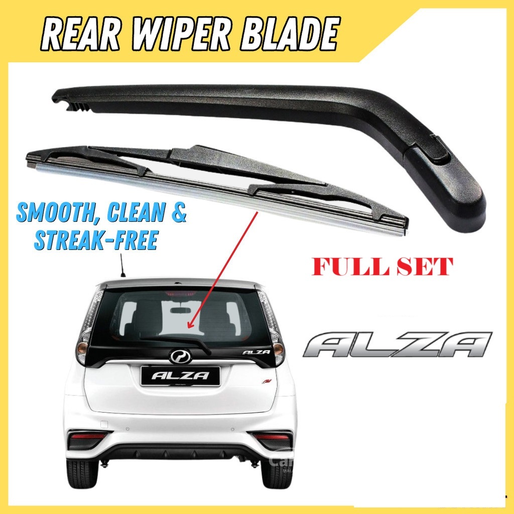 Car Rear Wiper Alza Wiper Arm Cermin Belakang Silicone Blade Rubber ...