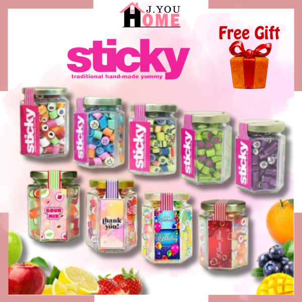 (+ Free Gift ) Sticky Candy Mix Rock 120gm Happy Birthday Thank You Be ...