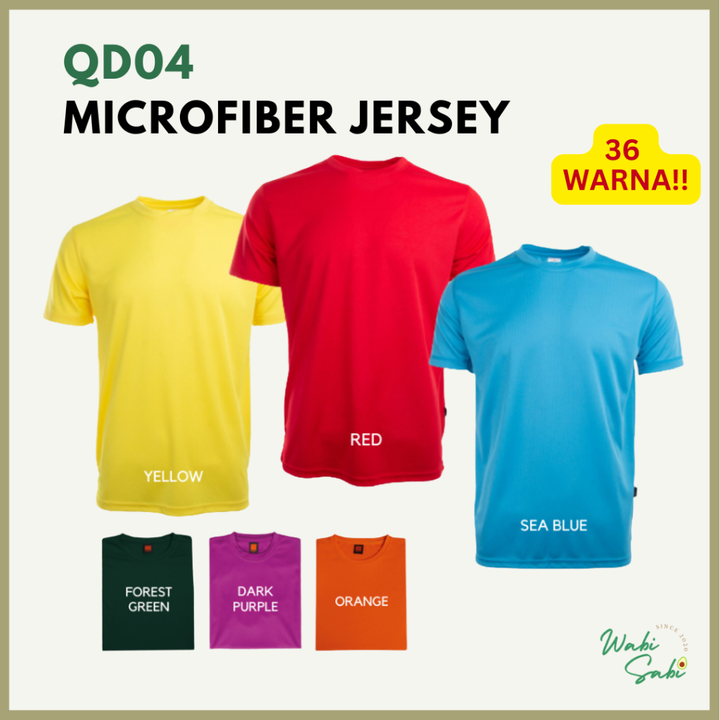 QD04 Short Sleeve Microfiber Jersey Unisex Quick Dry Short Sleeve T ...