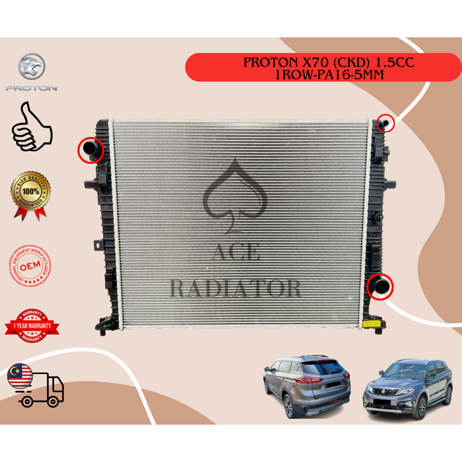 PROTON X70 (CKD TYPE)1.5CC 2018-2024 OEM RADIATOR ASSY 1ROW PA16-5MM ...