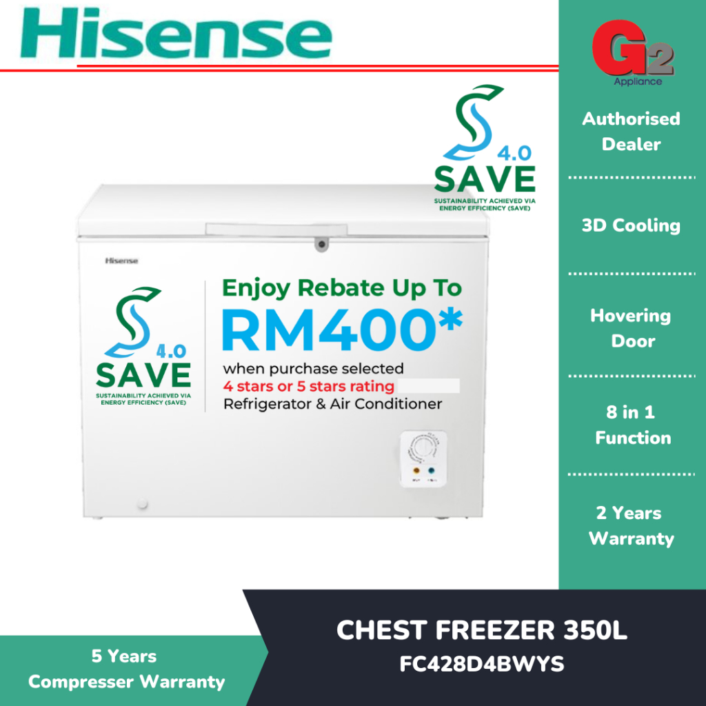 Hisense-海信-冷冻柜 (READY STOCK) 350L CHEST FREEZER WITH 8in1 FUNCTION ...