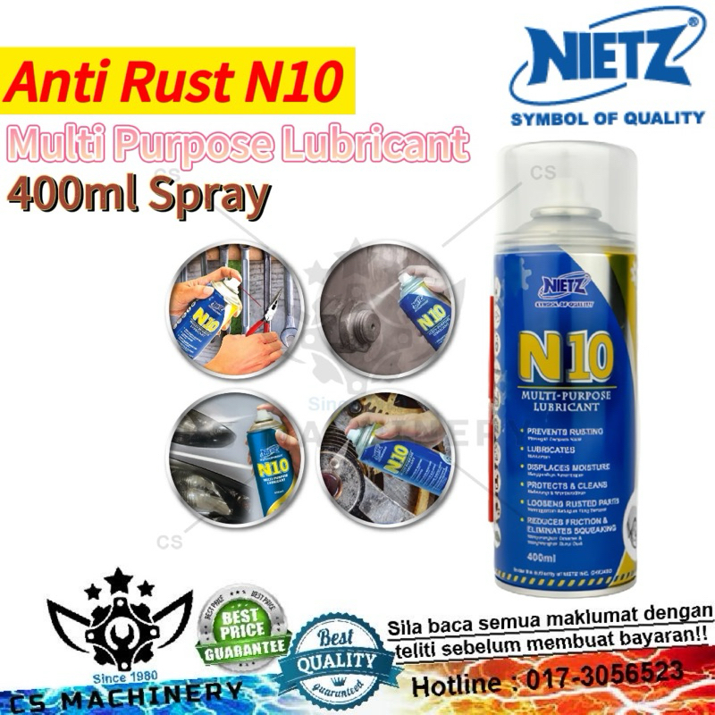 Heavy Duty 💥 NIETZ N10 Multi Purpose Lubricant Anti-Rust Aerosol Spray ...
