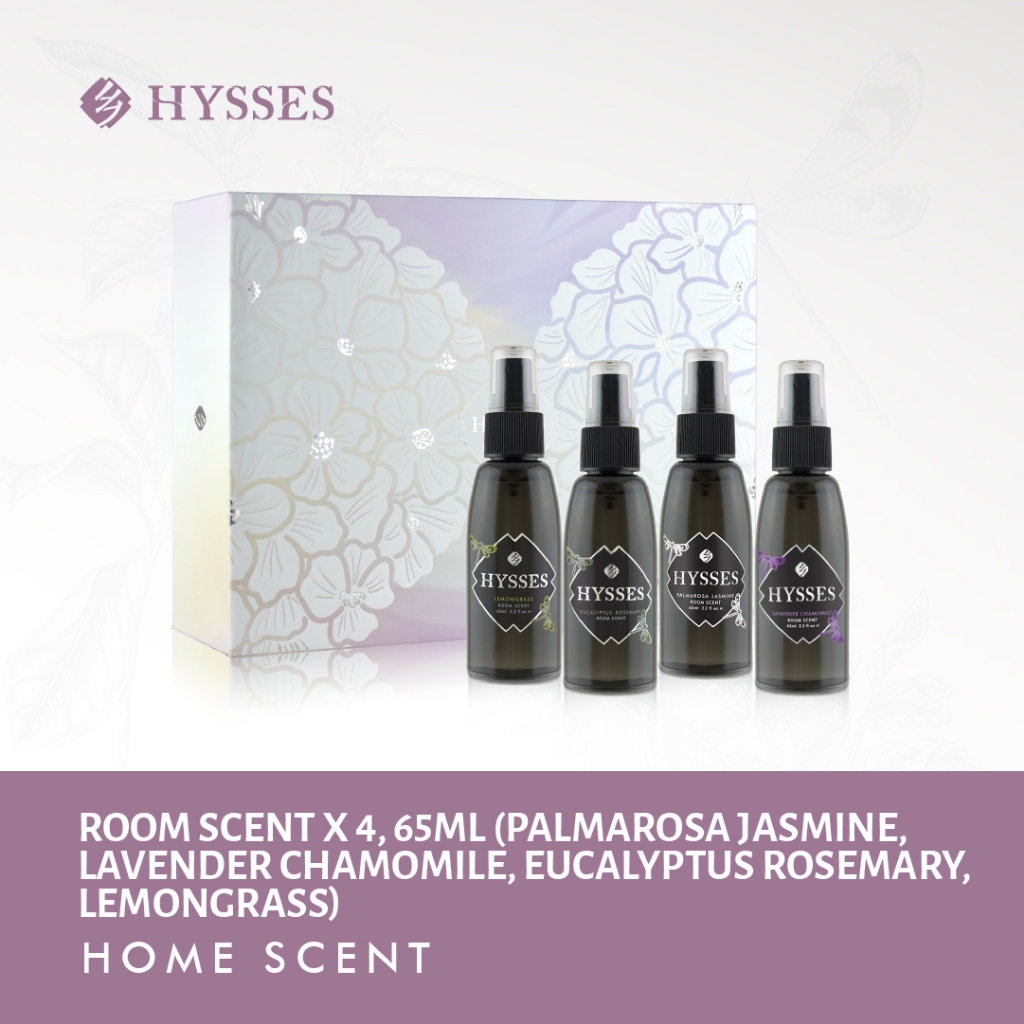 Hysses Gift Set x4 Room Scent, 65ML (Palmarosa Jasmine, Lavender ...
