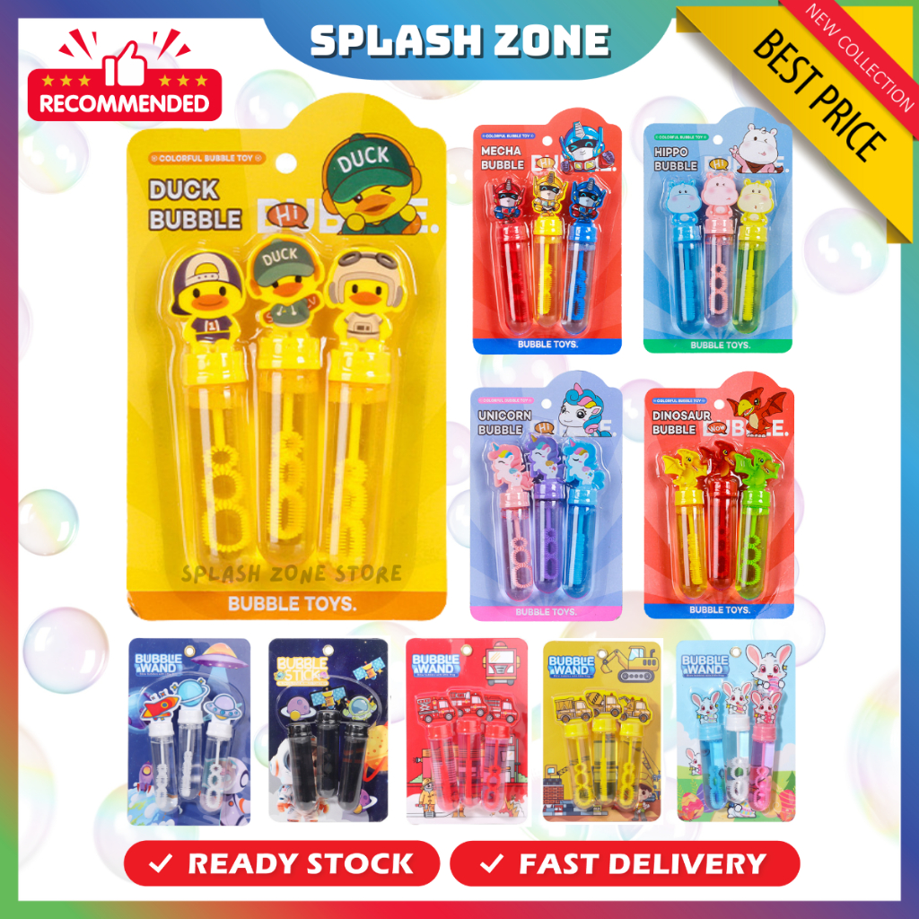 3 in 1 Pack Jimat Children's Blow Bubble Stick For Outdoor Party Water ...