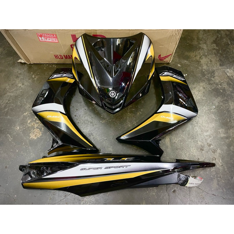 LC135 V1 COVER SET (MADE IN MALAYSIA) HLD GENUINE BODY SET BLACK GOLD ...