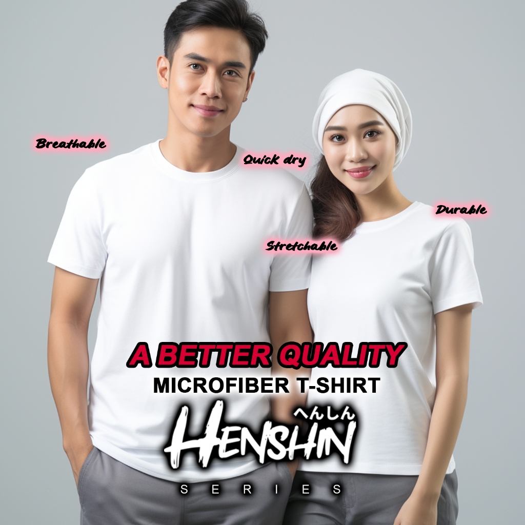 0428 HENSHIN RIDER Unisex Quick Dry Round Neck Plain Microfiber T-Shirt ...