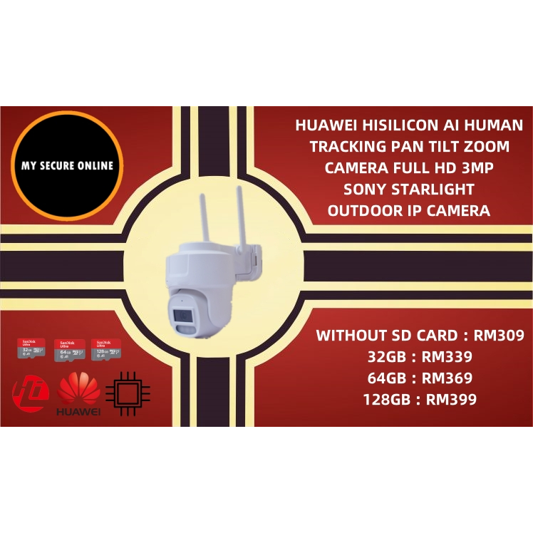 Huawei Hisilicon AI Human Tracking Full HD 5.0MP Mini PTZ Pantilt Zoom ...
