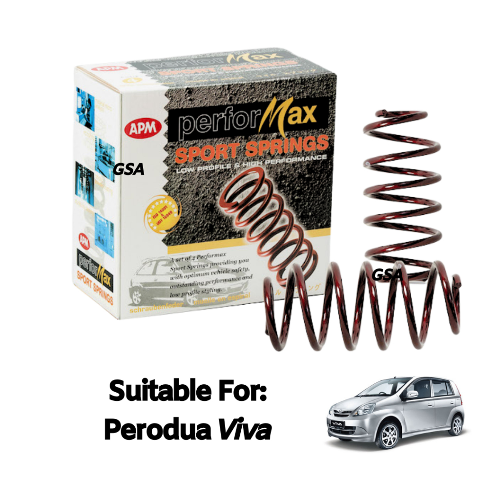 APM Performax Perodua Viva Lowered Sport Spring Set (4 PCS) | Shopee ...