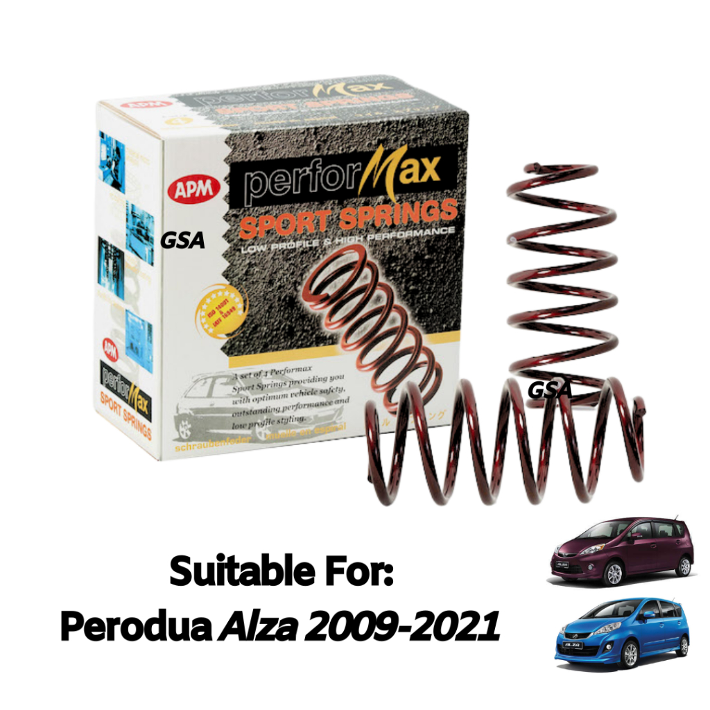APM Performax Perodua Alza Lowered Sport Springs Set (4 PCS) | Shopee ...