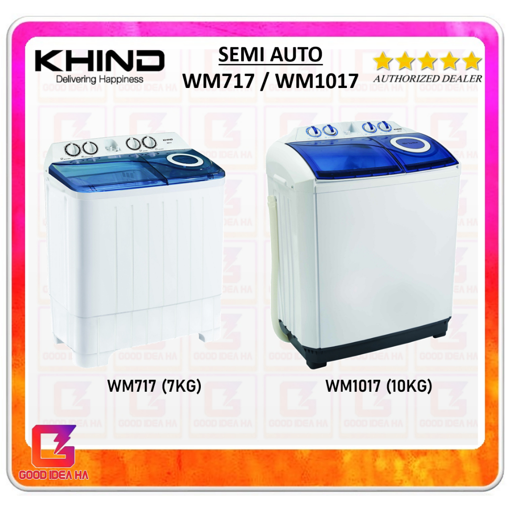 Khind 7kg / 10kg Semi Auto Washing Machine WM717 / WM1017 | Shopee Malaysia