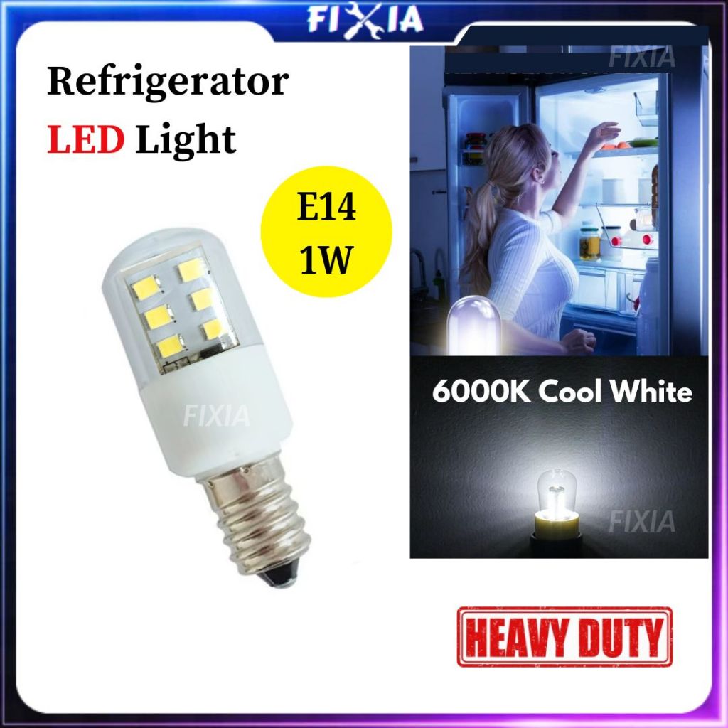Heavy Duty E14 1W LED 6000K Cool White Refrigerator Freezer Light Screw ...