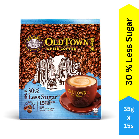 OLDTOWN White Coffee 3in1 30% Less Sugar White Coffee 525g (35g x 15s) | Shopee Malaysia