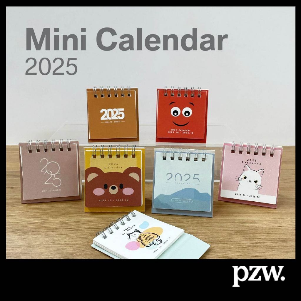 2025 Mini Calendar | Desktop Calendar | Kalender Comel | Office Gift ...