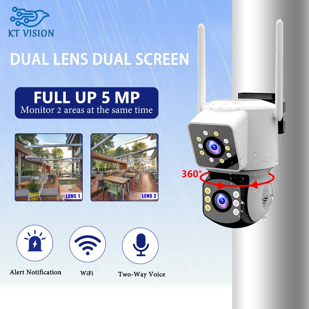 Dual screen dual camera WIFI closed-circuit television, two-way audio ...