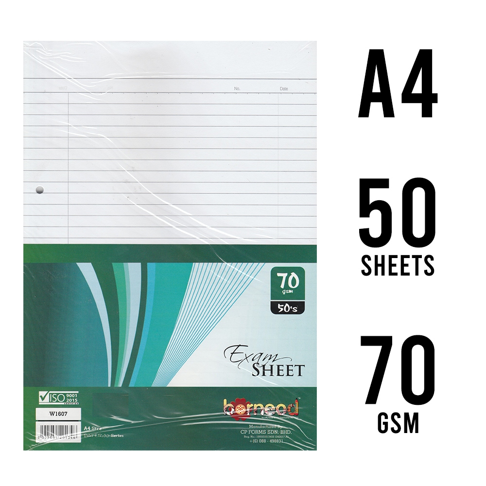 CP FORMS | LOOSE LEAF | EXAMSHEETS - PATERNO SERIES FOOLSCAP PAPER ( A4 ...