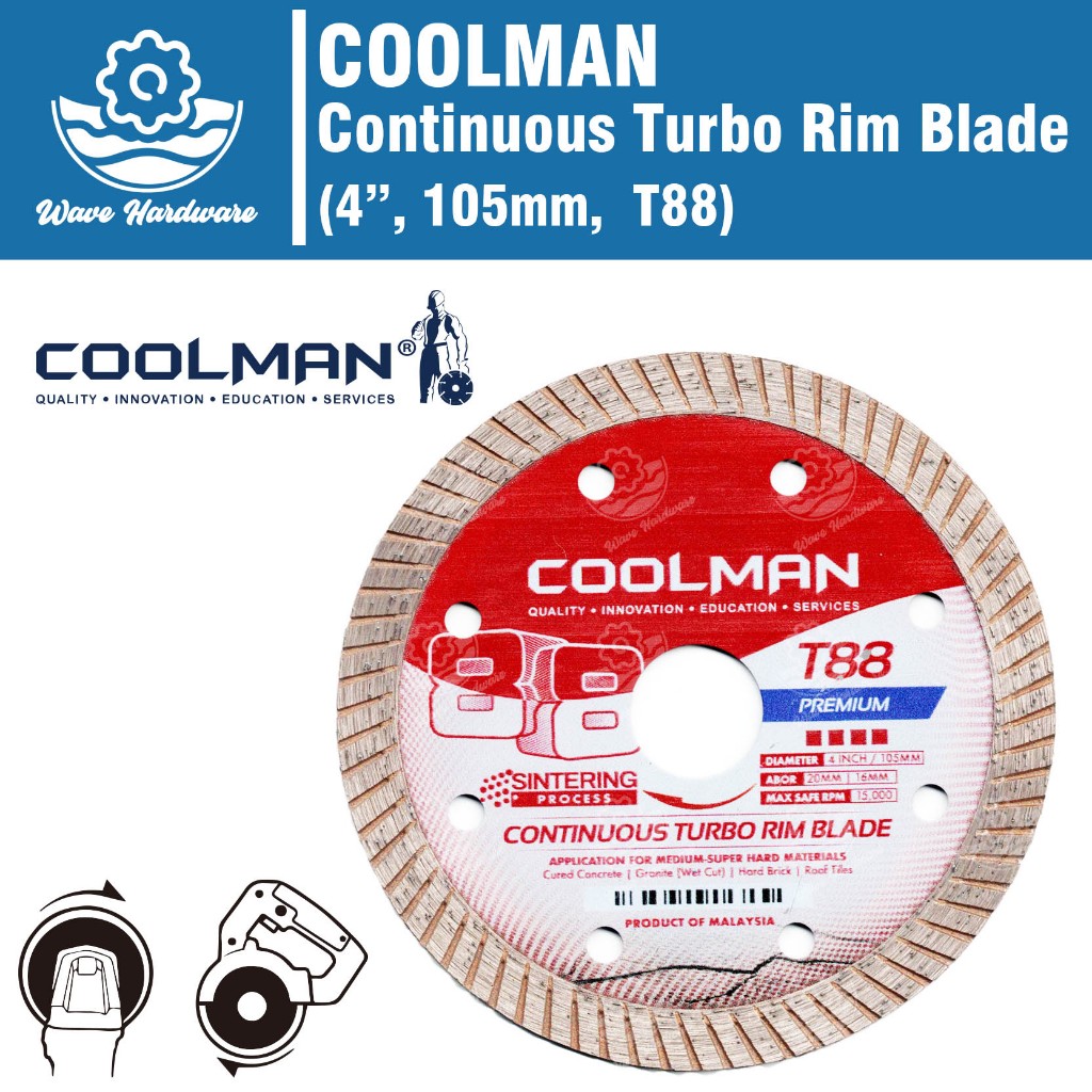 COOLMAN Premium Continuous Turbo Rim Blade / Disc Cutting Disc / Tile ...