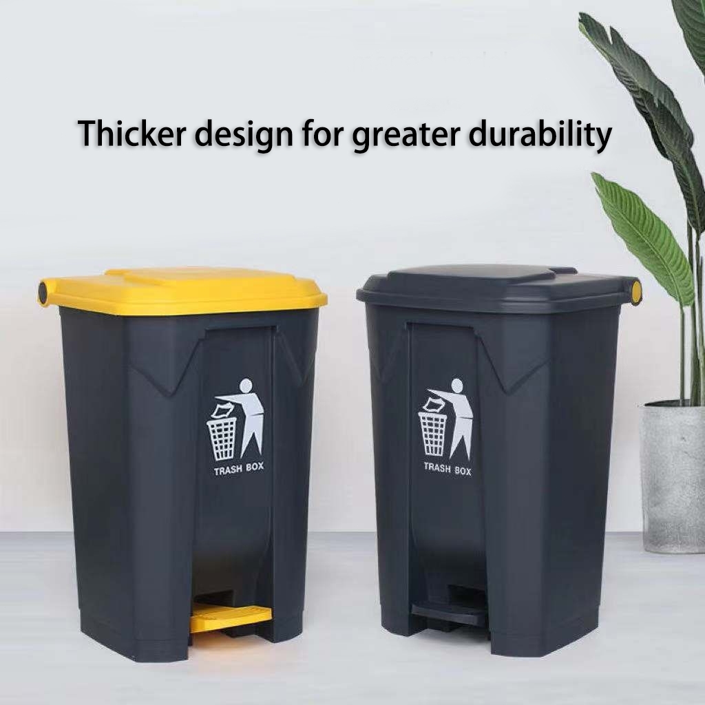 Plastic Commercial Dustbin Big With Foot Pedal Cover Kitchen Trash Can ...