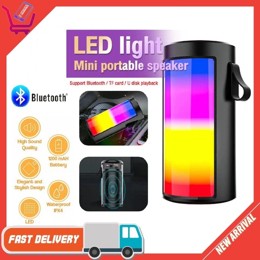 LED Light Bluetooth Speaker Portable Hi-Res Audio Bluetooth 5.0 ...