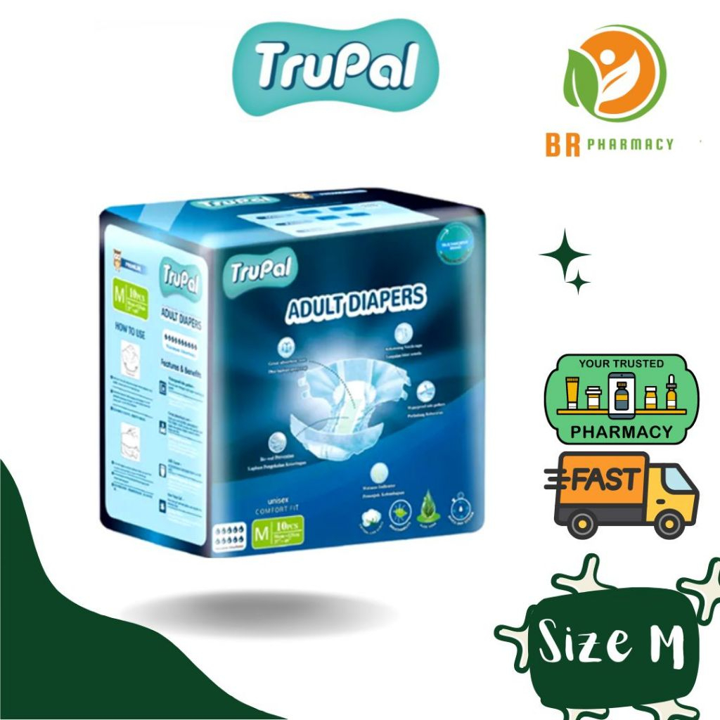 Trupal Adult Diapers Premium Night M (10pcs) | Shopee Malaysia