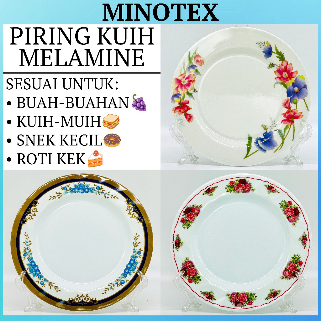 6pcs Piring Kuih Melamine Tebal / Pinggan Kuih Melamine / Melamine ...