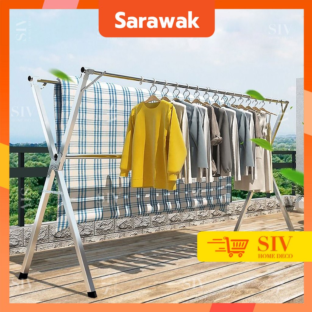 SIV(Sarawak) Wall Mounted3/4/5bar Foldable Drying Rack Retractable ...