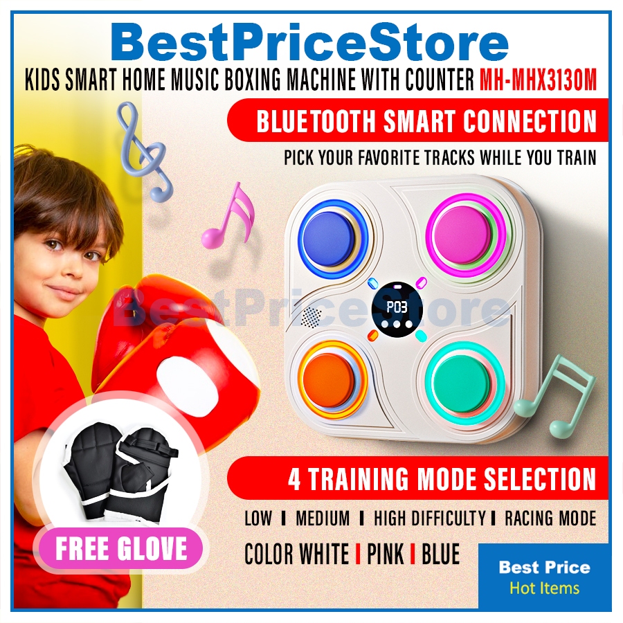 BPS Kids Music Electric Boxing Machine Wall Target Rechargeable LED ...