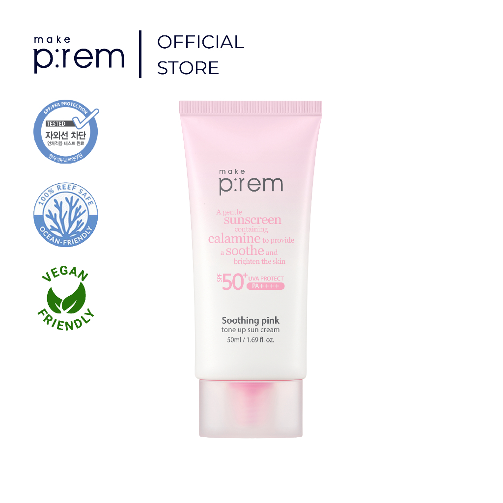Make Prem Soothing Pink Tone Up Sun Cream 50ml | Shopee Malaysia