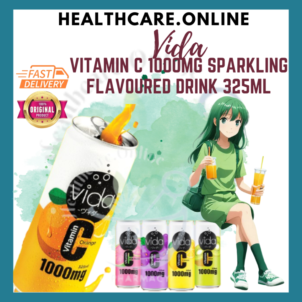 VIDA VITAMIN C 1000MG SPARKLING FLAVOURED DRINK 325ML [ ASSORTED FLAVOUR ] [ HALAL ] | Shopee ...