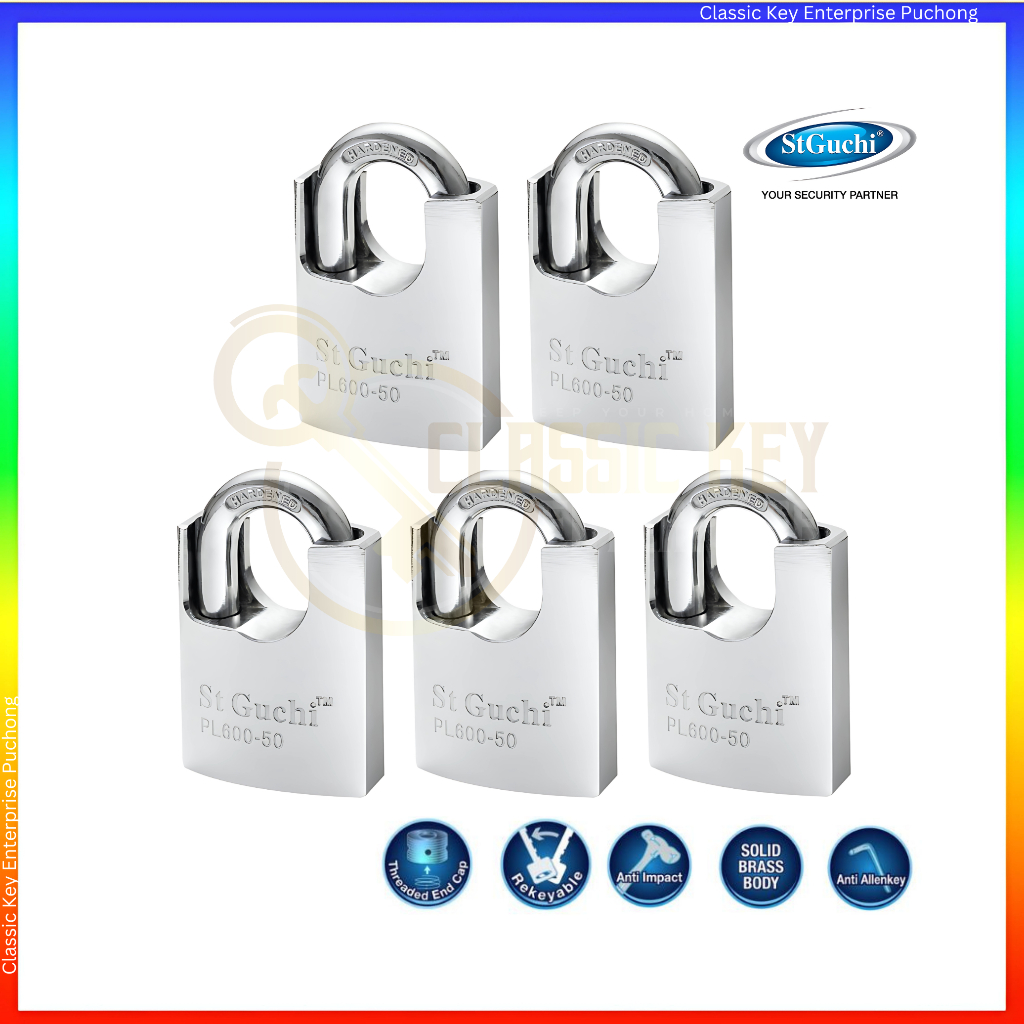 St Guchi SGPL-600 Padlock Guarded (Size 50mm x 5 pcs) | Shopee Malaysia