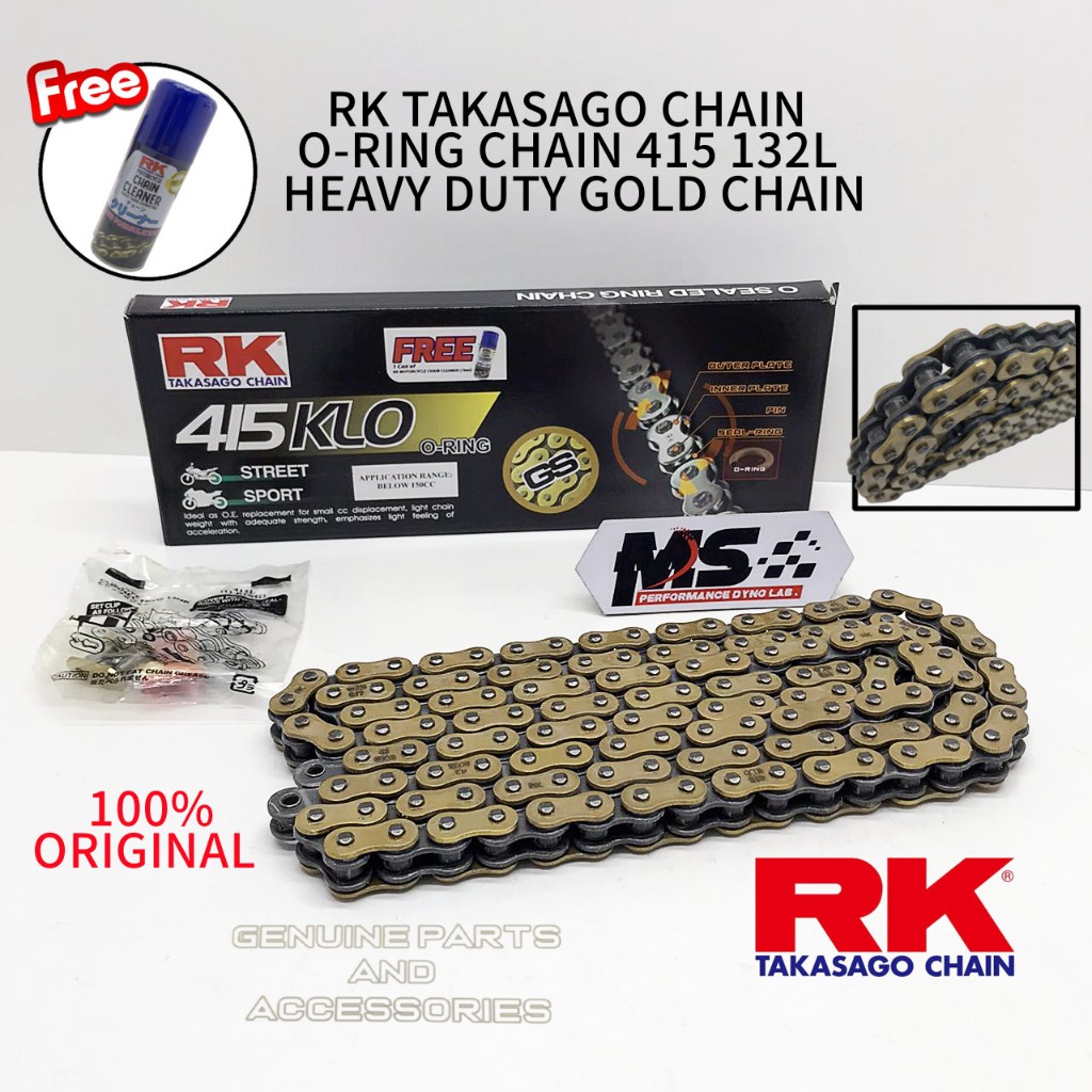RK Takasago Chain (O-Ring Chain Gold) 415KLO 132L GS+RK Chain Cleaner ...