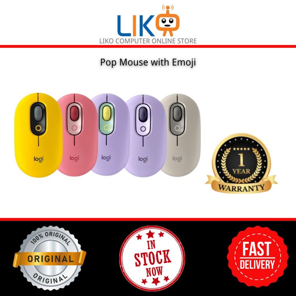 LIKO Logitech POP Wireless Bluetooth Mouse with Customizable Emoji and ...