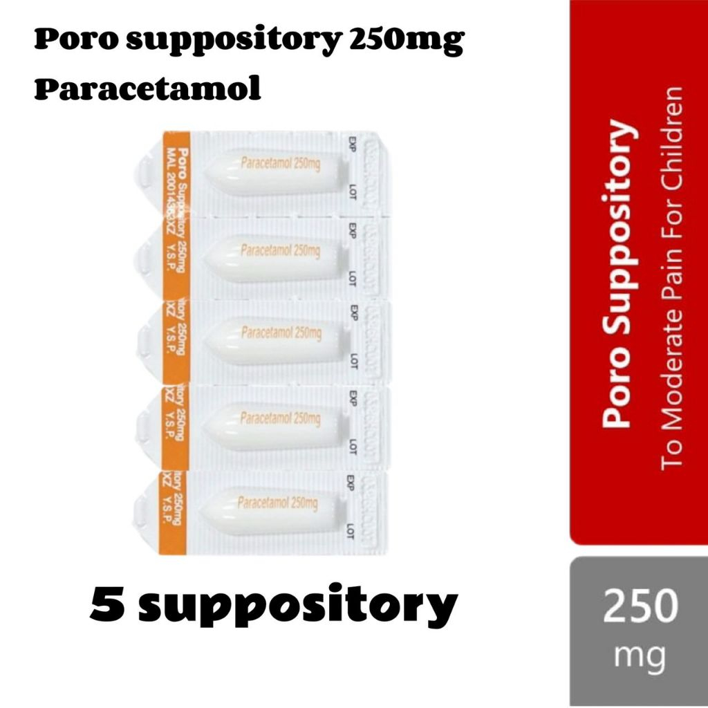Homecare Poro Suppository 250mg ubat demam buntut ( paracetamol supp ) | Shopee Malaysia