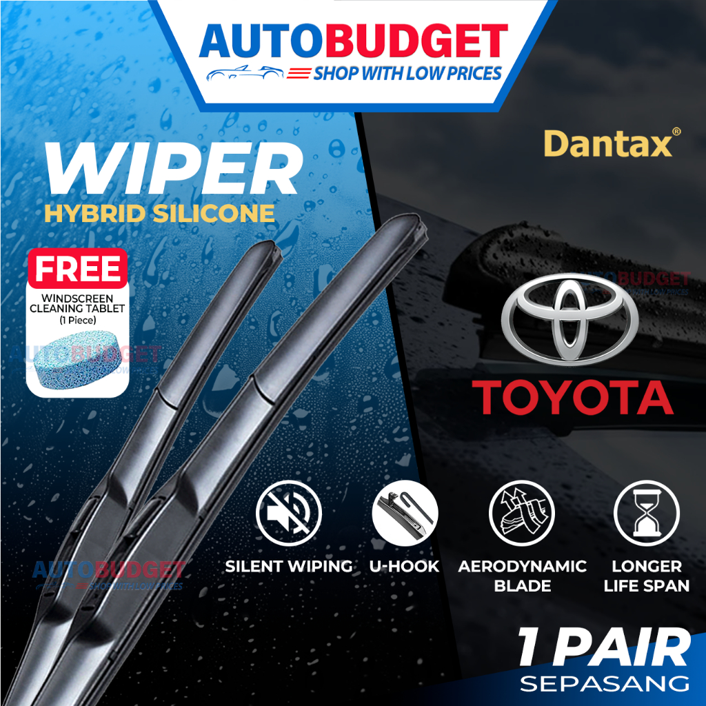 Car Wiper Toyota Vios Altis Camry Hilux Estima Silicone Hybrid Blade ...