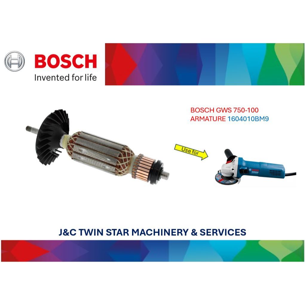 BOSCH GWS 750-100 ARMATURE 1604 010 BM9 | Shopee Malaysia