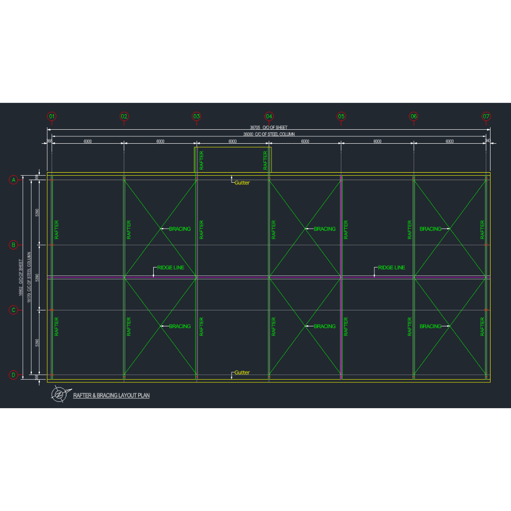Steel Building Frame Section and Plan Autocad File | Shopee Malaysia