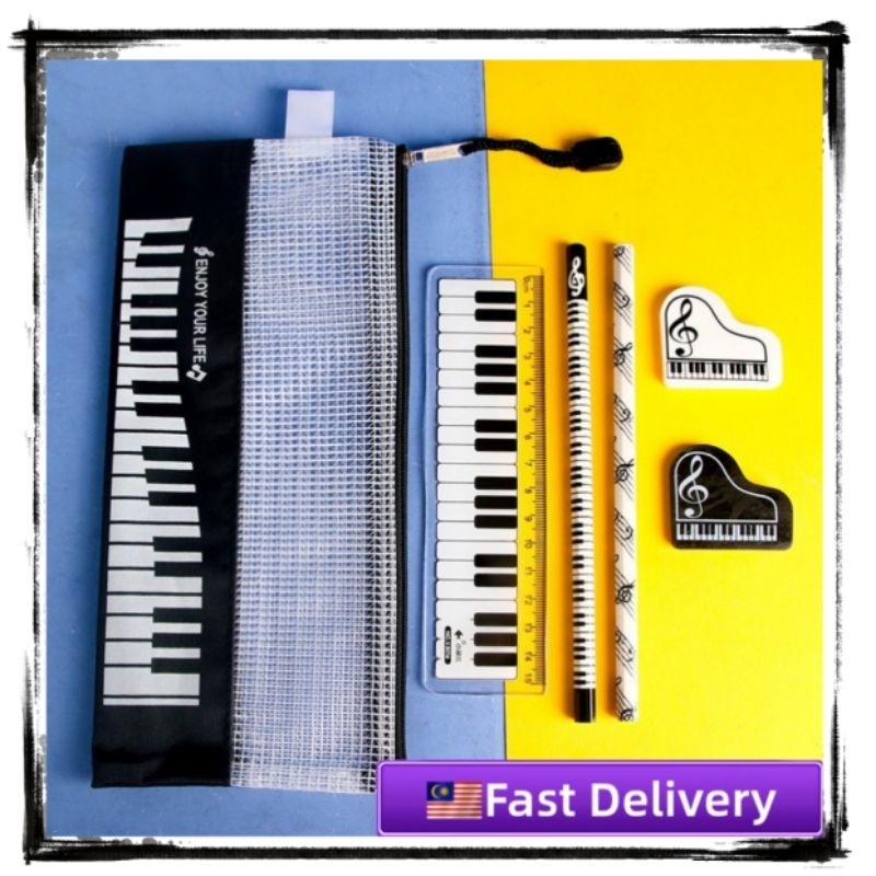 [Just Like Music]Piano Musical Note Bag Stationery Set Gift Box Student ...