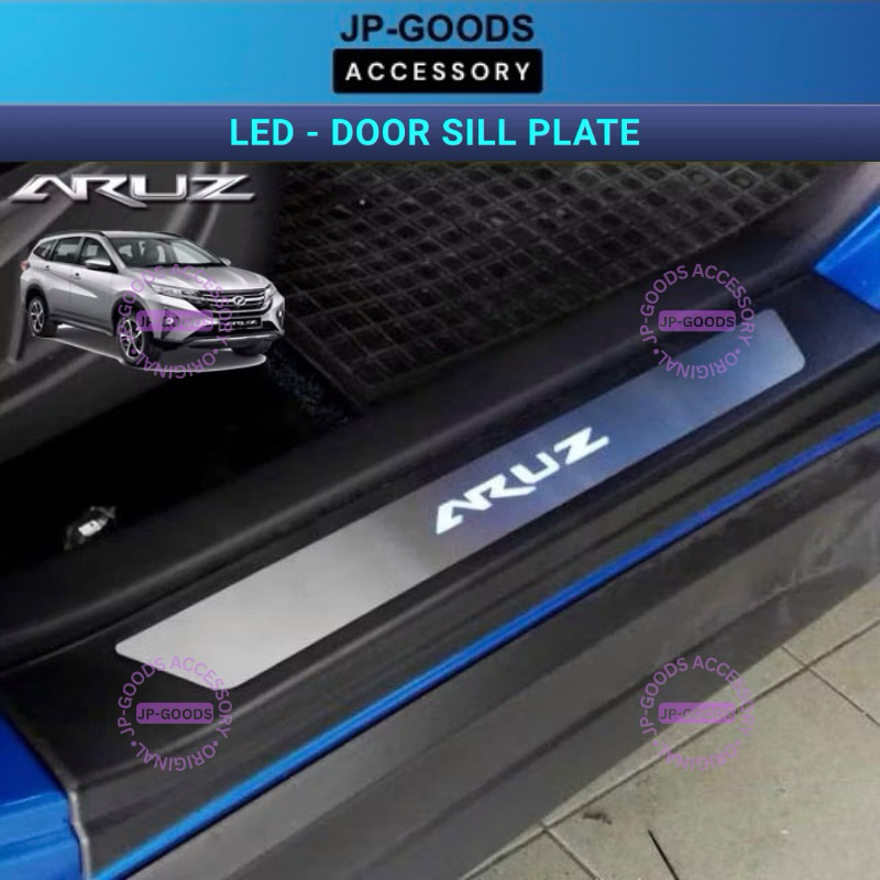 Perodua Aruz LED Door Sill Plate Side Step Plate - Blue 4PCS With 3M ...