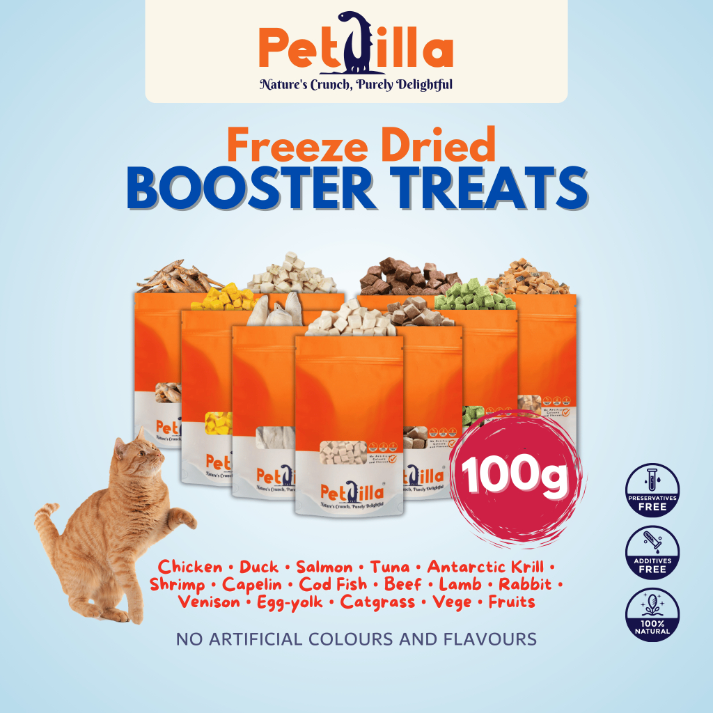 PETJILLA 100g Booster Gemuk Freeze Dried Pet Treats Kibble Topper Cat ...