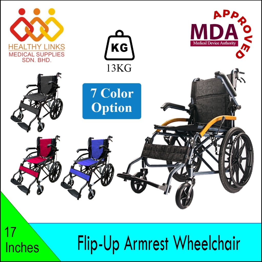 [FLIP UP] Armrest Self Push Big Wheel Foldable Footrest Wheelchairs ...