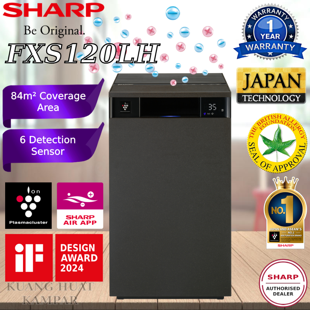 SHARP 84m² PUREFIT AIR PURIFIER FXS120LH / FX-S120LH // 48m² ...