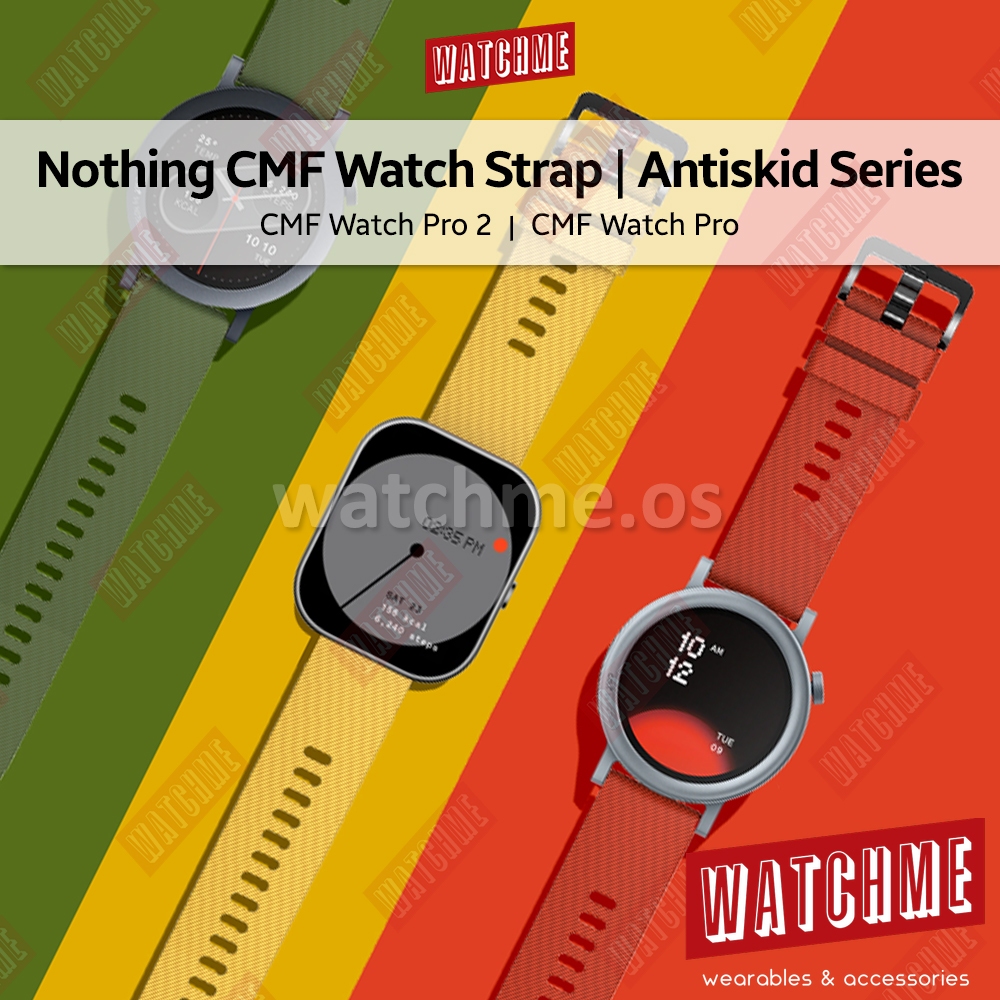 Nothing CMF Watch Pro 2 / Watch Pro Strap, Slim Fit Strap, Antiskid Series 22mm, Black, Silver ...